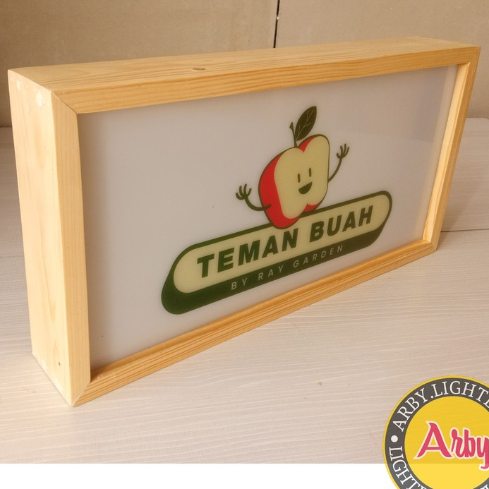 Jual Lightbox 40x20 / LED Lamp Box / Light box / Neon Box Frame Wood ...