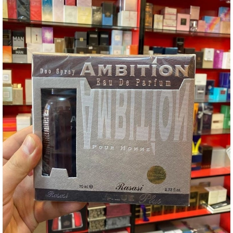 Jual Rasasi Ambition Pour Homme Free Body Spray | Shopee Indonesia