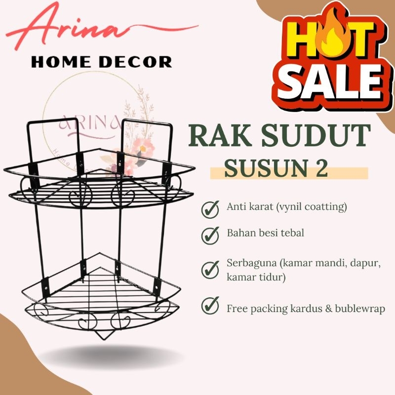 Jual Rak Pojok / Rak Sudut Susun 2 / Rak Kamar Mandi Gantung | Shopee ...