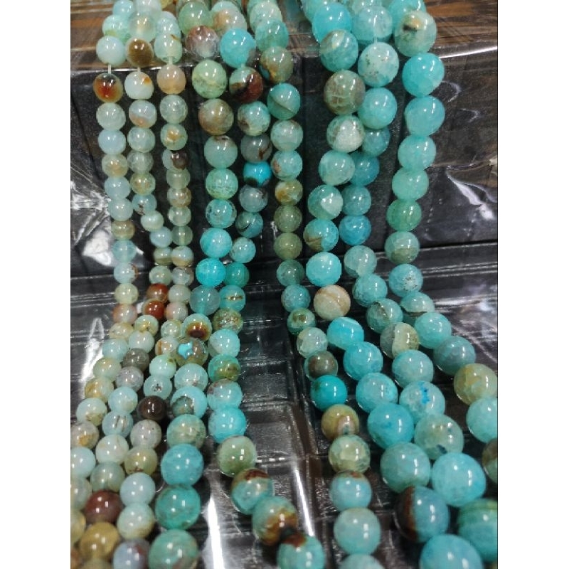Jual Manik Batu Alam Aquamarine Serat 6mm 8mm 10mm 12mm | Shopee Indonesia