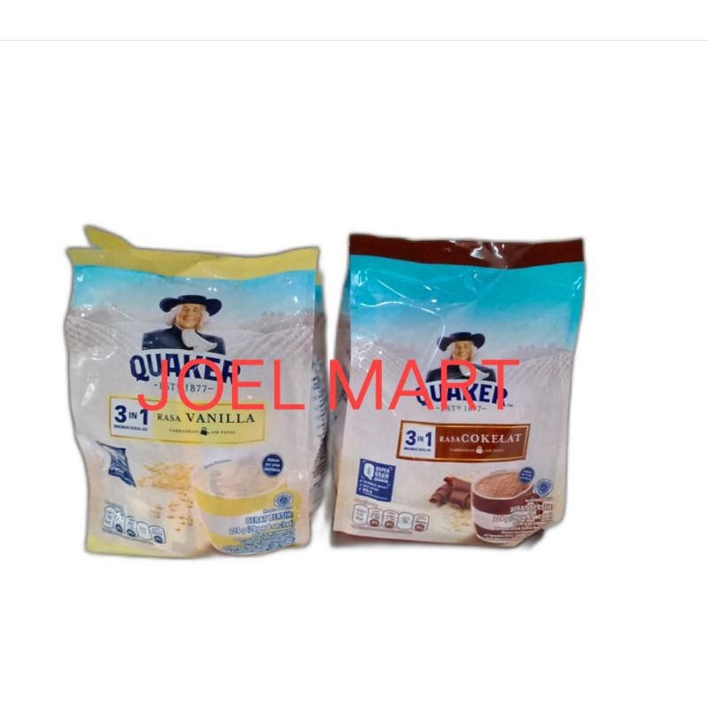 Jual QUAKER 3IN1 RASA VANILA COKLAT 8SACHET / OATMEAL INSTANT VANILA ...