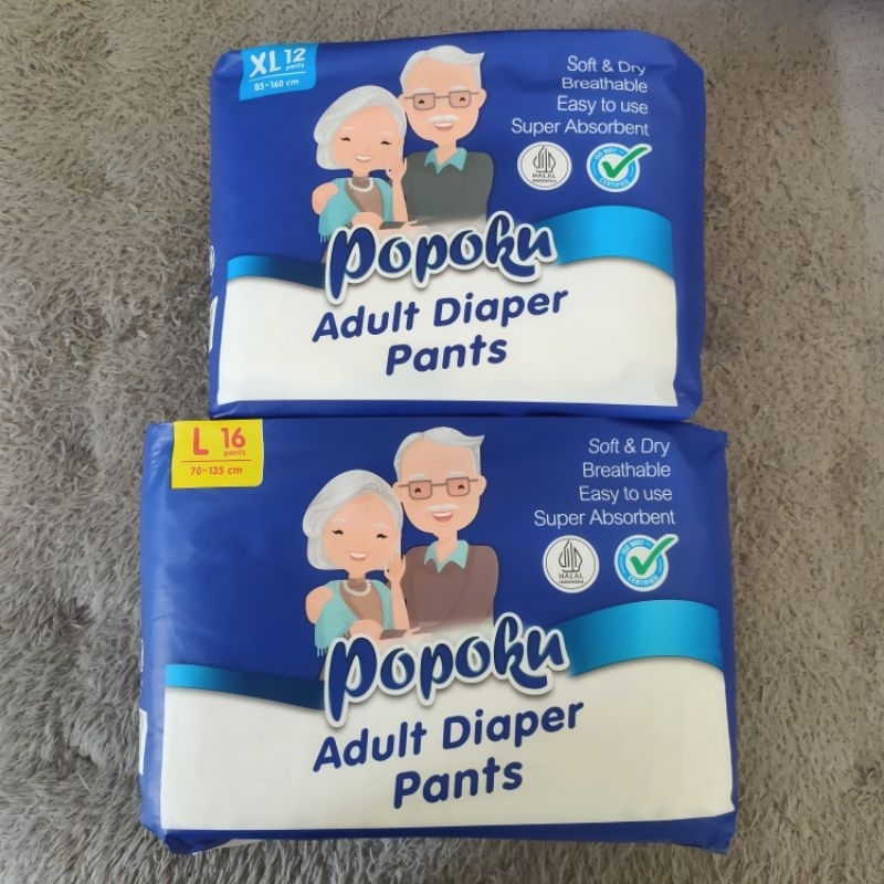 Jual Popok Dewasa Celana Popoku Jumbo ukuran L isi 16, XL isi 12 ...