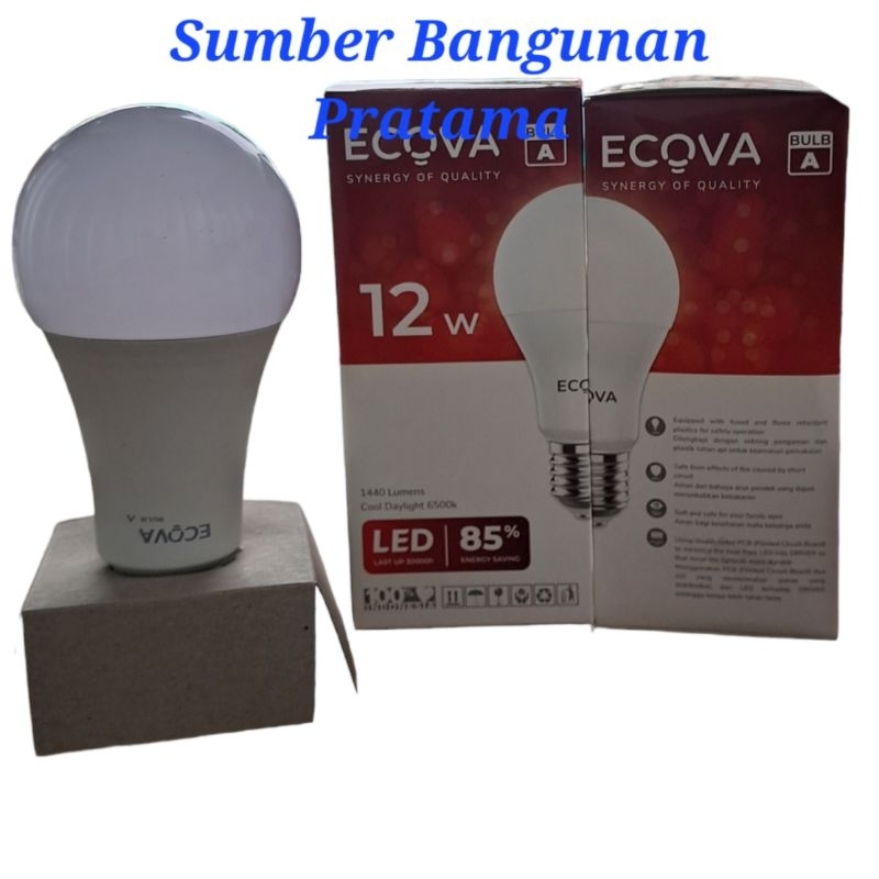 Jual lampu led 12w capsule bohlam led 12watt putih ecova bulb A 12w ...