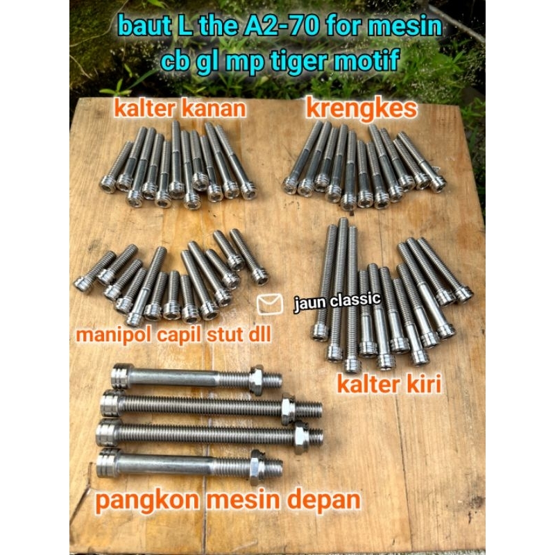 Jual Baut L tiger baut L full mesin tiger cb mp gl / baut L mesin cb gl mp tiger stainless baut ...