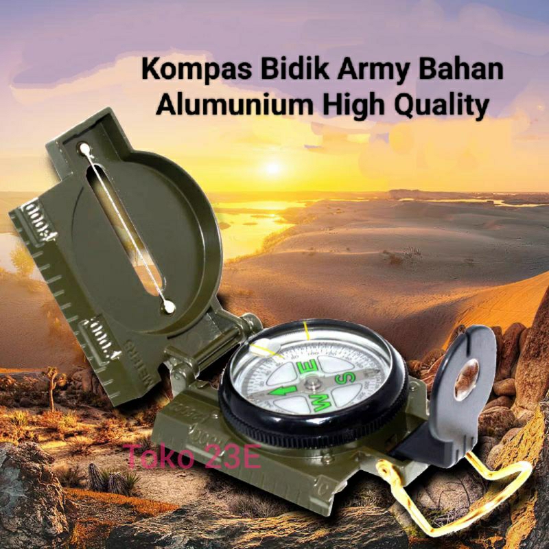 Jual Kompas Bidik Army Alumunium High Quality/Kompas Lensa | Shopee ...