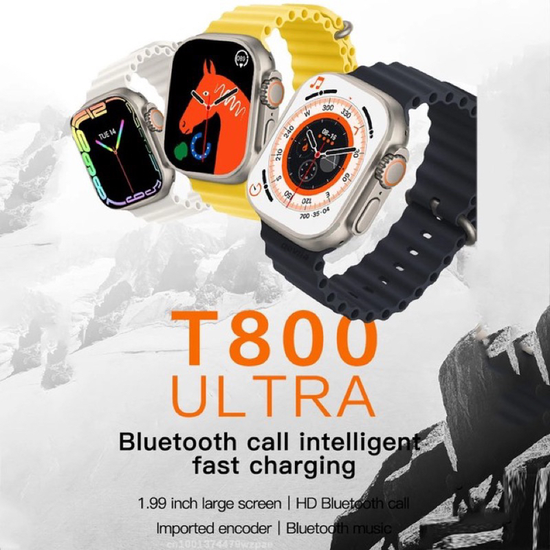 Jual (COD) SMARTWATCH T800 ULTRA WIRELSS CHARGING 42/44/45/49MM SEPERTI ...