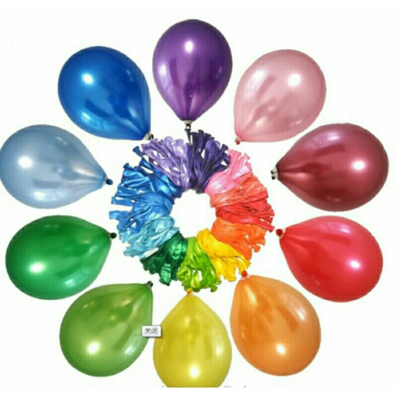 Jual {isi 30 pcs} MIX Balon metalik BIRU TUA BIRU MUDA PUTIH / Balon ...