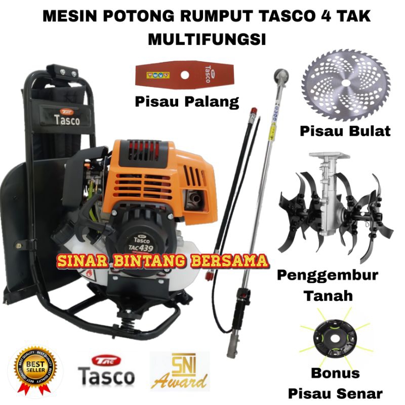 Jual MESIN POTONG RUMPUT TASCO 4 TAK DAN PENGGEMBUR TANAH MULTIFUNGSI ...