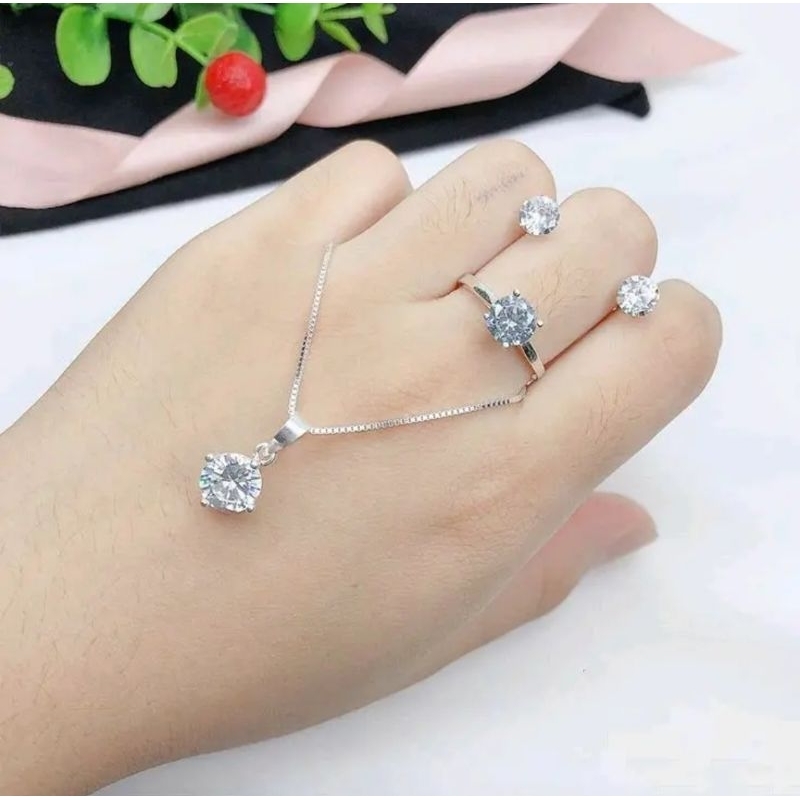 Jual Satu Set Perhiasan Wanita Xuping / Set Perhiasan Mata Satu Silver | Shopee Indonesia