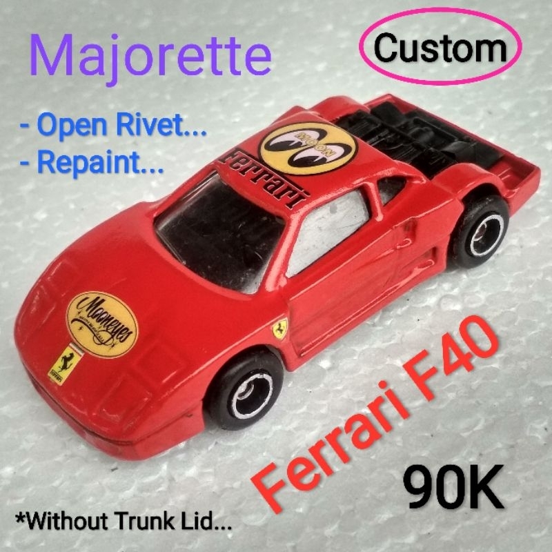 Jual Diecast Vintage Majorette Ferrari F40 Custom Merah Mooneyes ...