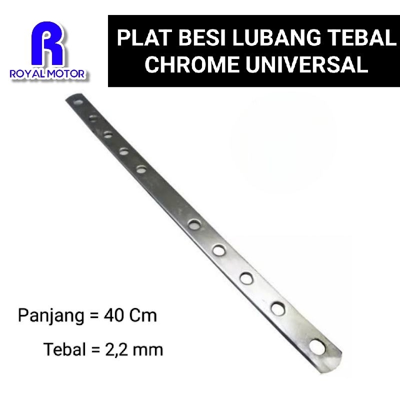 Jual PLAT LUBANG BESI TEBAL CHROME UNIVERSAL | Shopee Indonesia