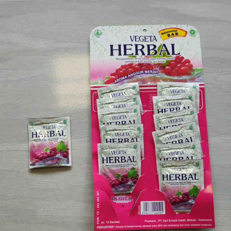 Jual Melancarkan BAB 1 Saset Vegeta Herbal 1 Sachet Buang Air Besar ...