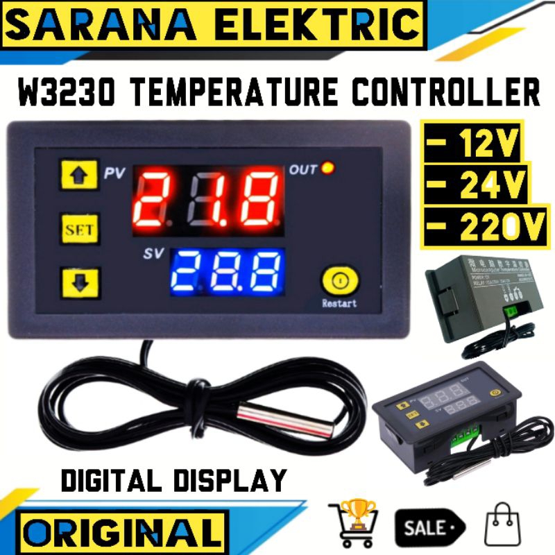 Jual W3230 TERMOSTAT AC DIGITAL TEMPERATURE CONTROLLER 20A | Shopee Indonesia