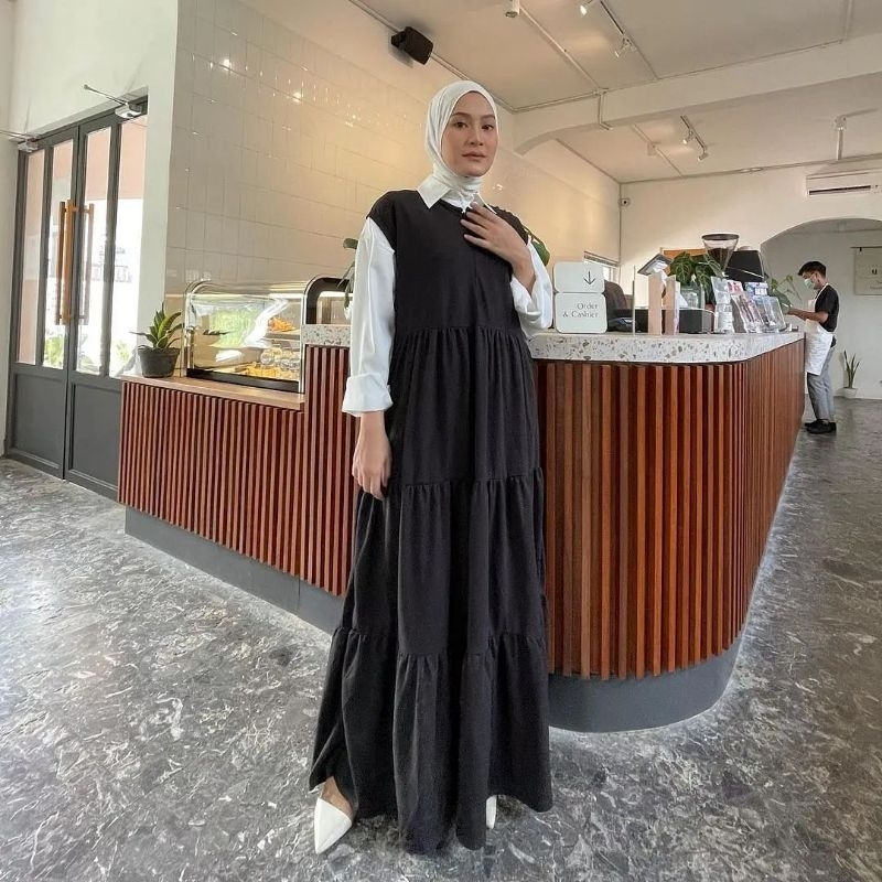 Jual Inner Dress | Inner Dress Busui Maxi Rampel Tanpa Lengan Premium ...