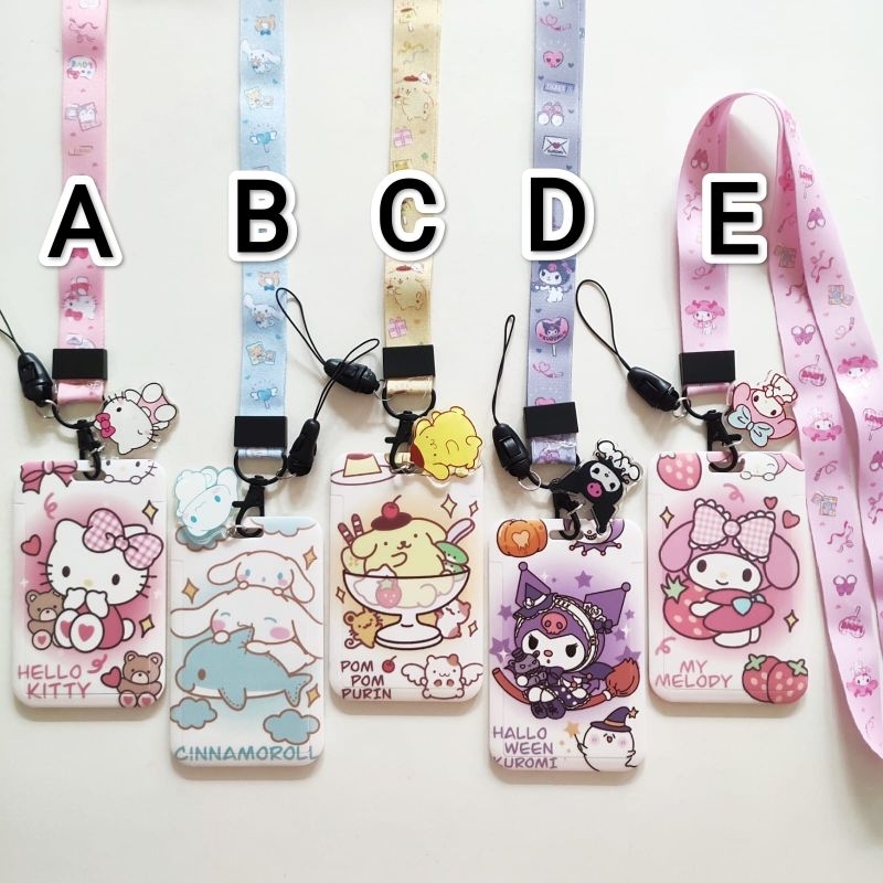 Jual Sanrio ID Card Holder Lanyard 1 Hello Kitty Cinnamoroll ...