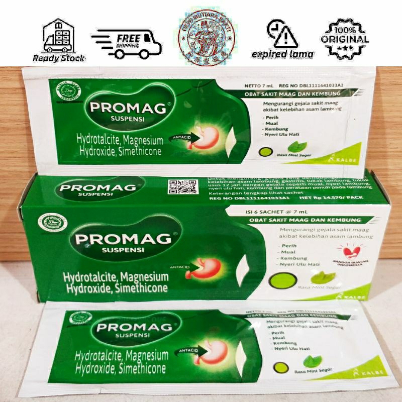 Jual PROMAG SUSPENSI CAIR 1sachet obat MAAG cair kembung Promag cair ...