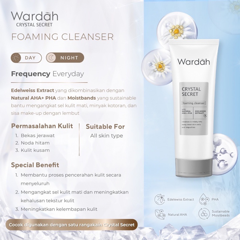 Jual ORIGINAL Wardah White Crystal Secret Facial Wash with Natural AHA ...