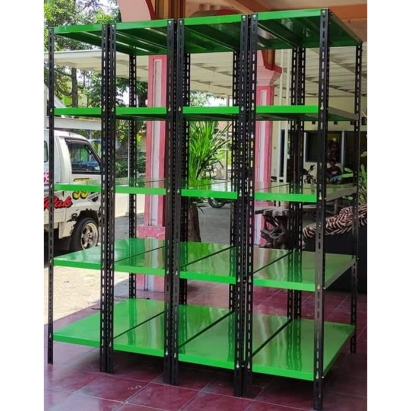 Jual rak besi siku lubang 5susun 100x40x200cm | Shopee Indonesia