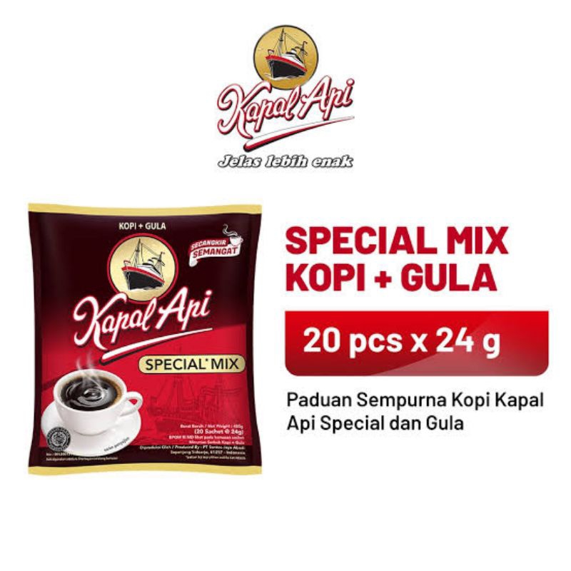 Jual Kopi Kapal Api Spesial mix 25g ( 2 renceng / isi 20 pcs ) | Shopee ...