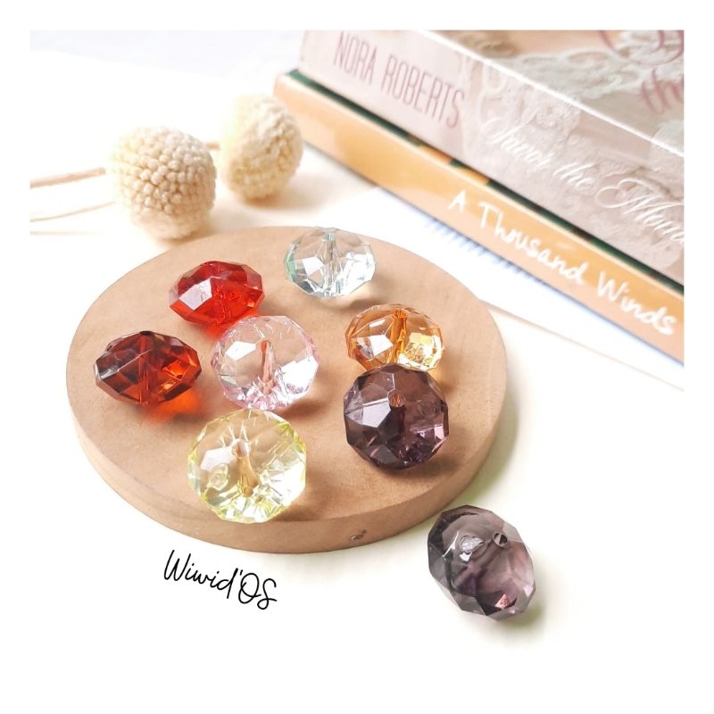 Jual (6 biji) MANIK AKRILIK DONAT BENING 16 mm | Shopee Indonesia