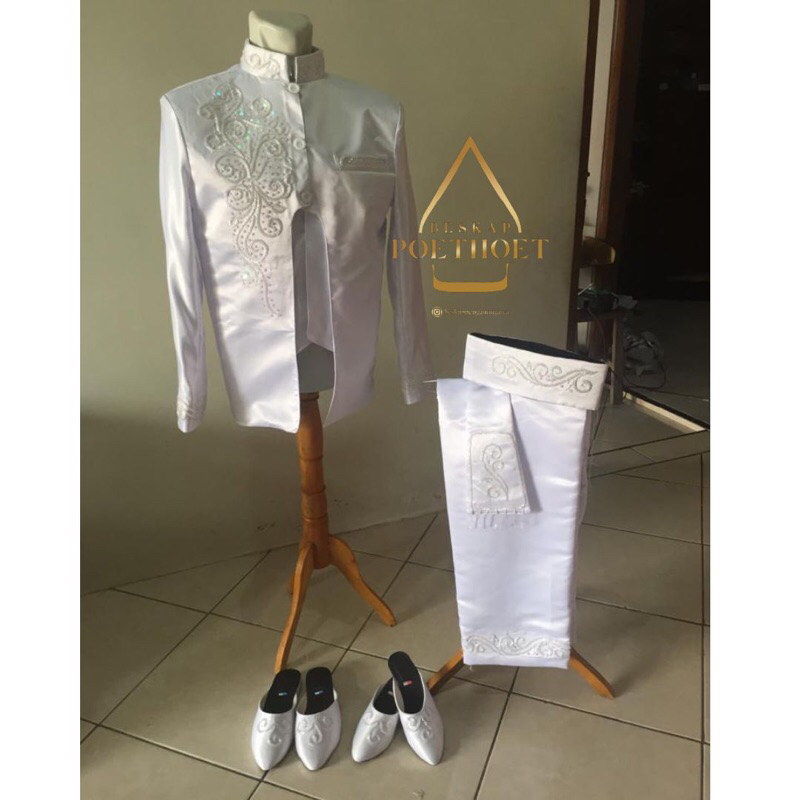 Jual BESKAP PENGANTIN PRIA WHITE / BASOFI PENGANTIN SUNDA MUSLIM ...