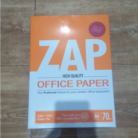 Jual Kertas HVS A4 70 Gram 1 Rim - 500 Lembar ZAP Office Paper | Shopee ...