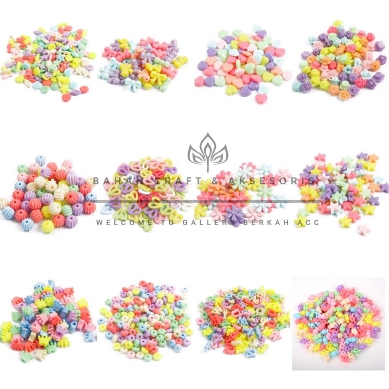 Jual Manik Manik Pastel Aneka Model Manik Manik Warna Pastel Bahan Craft | Shopee Indonesia