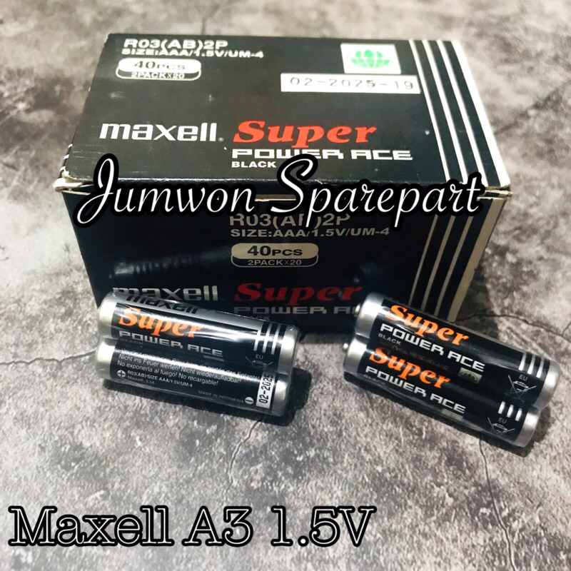 Jual Baterai Maxell Super Power Ace Black AAA 1.5V Original Maxell A3 ...