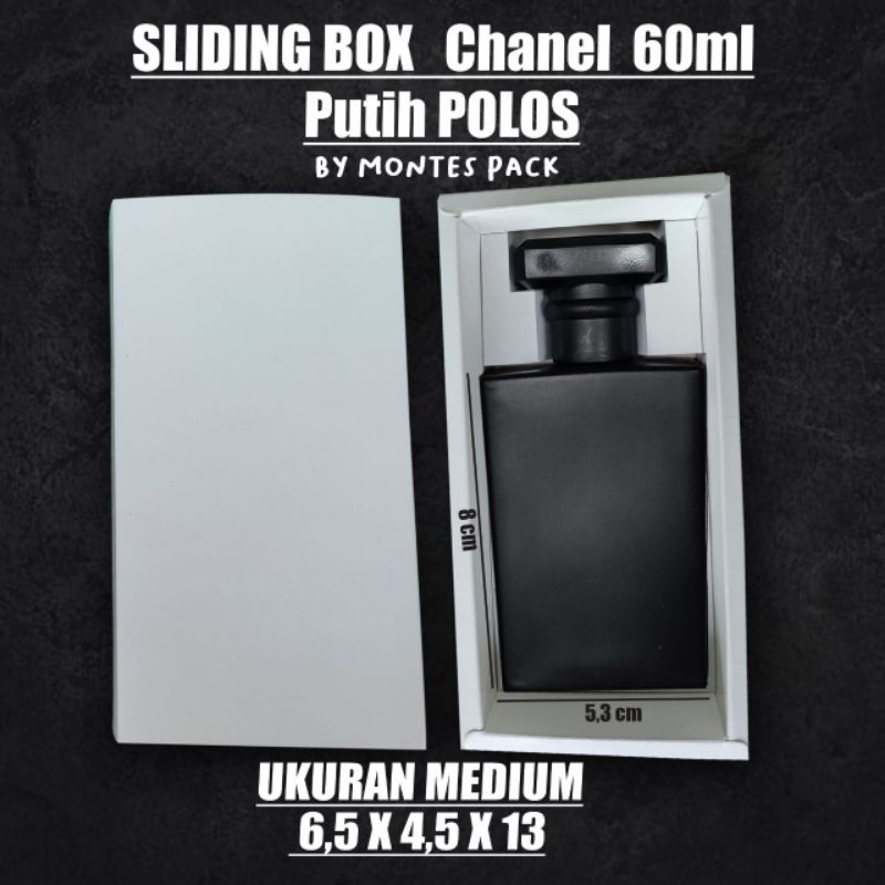 Jual BOX SLIDING PUTIH / fit botol CHANEL 60ML / Slide Box channel ...