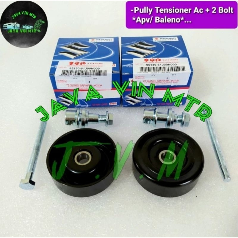 Jual pulley pully tensioner ac + baut suzuki apv baleno original ...