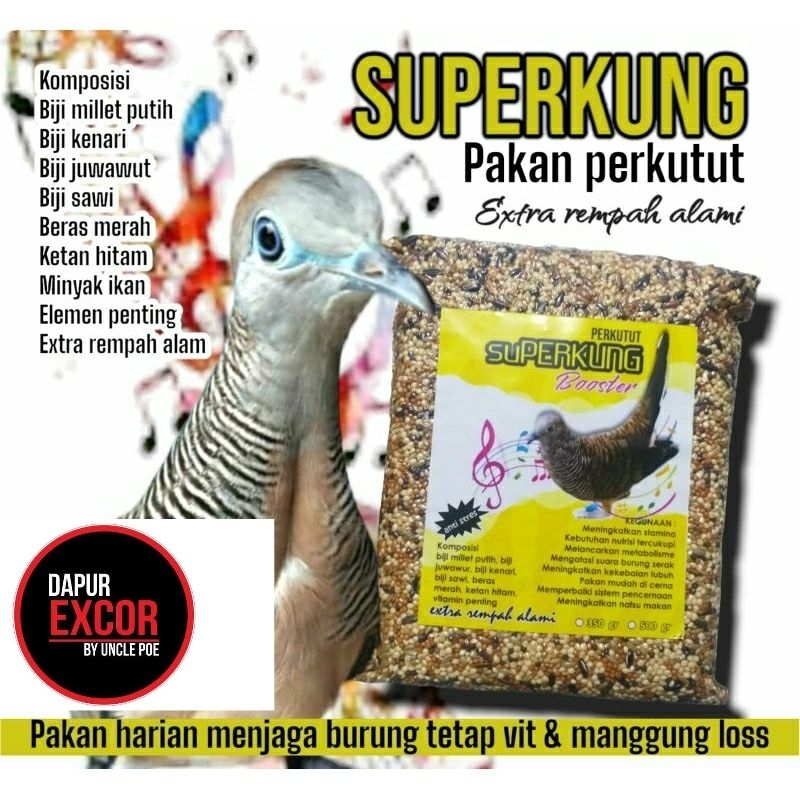 Jual Pakan Perkutut Gacor Manggung Extra Rempah SUPERKUNG Excor - 500gr ...