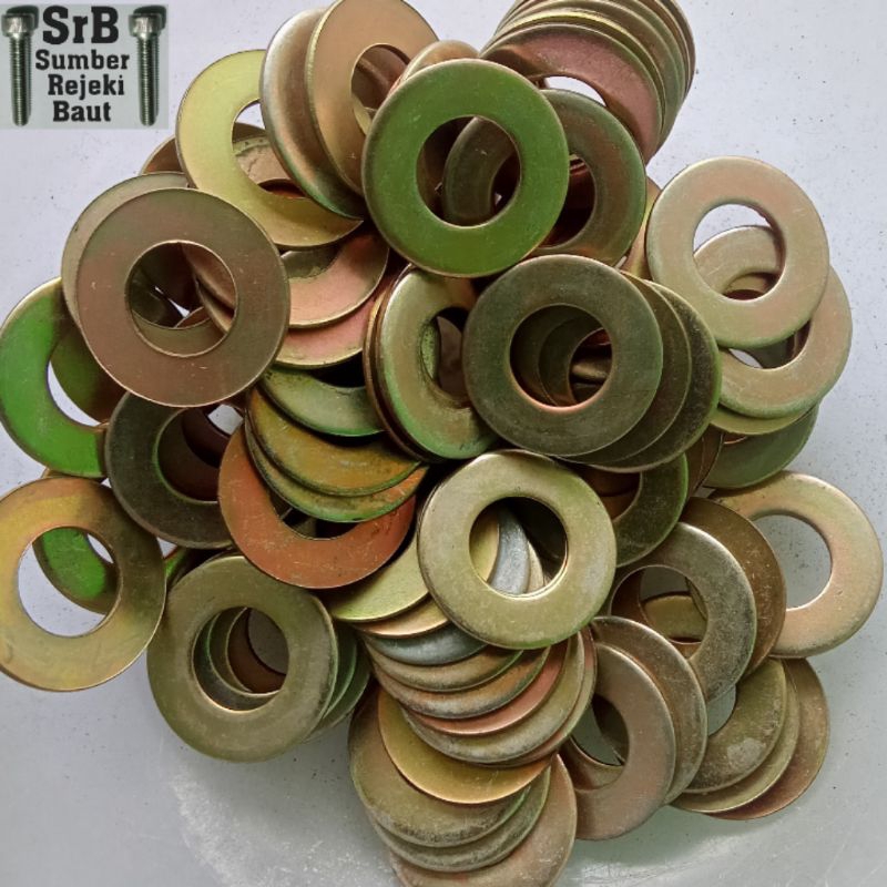 Jual Ring plat besi kuning m6 paket 100pcs | Shopee Indonesia