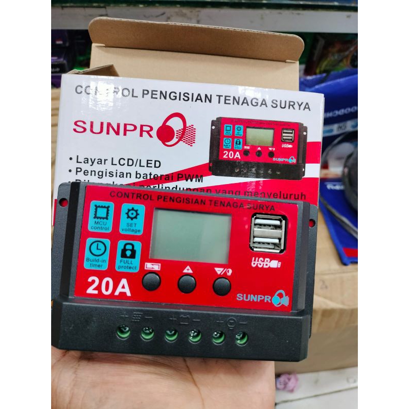Jual SCC 20A 12V 24V Auto Sun Switch solar charger Controller PWM USB ...