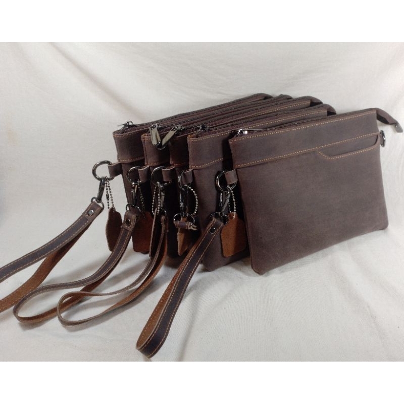 Jual HandBag Tas Tangan Pria Wanita Kulit Asli Crazy Horse | Shopee ...