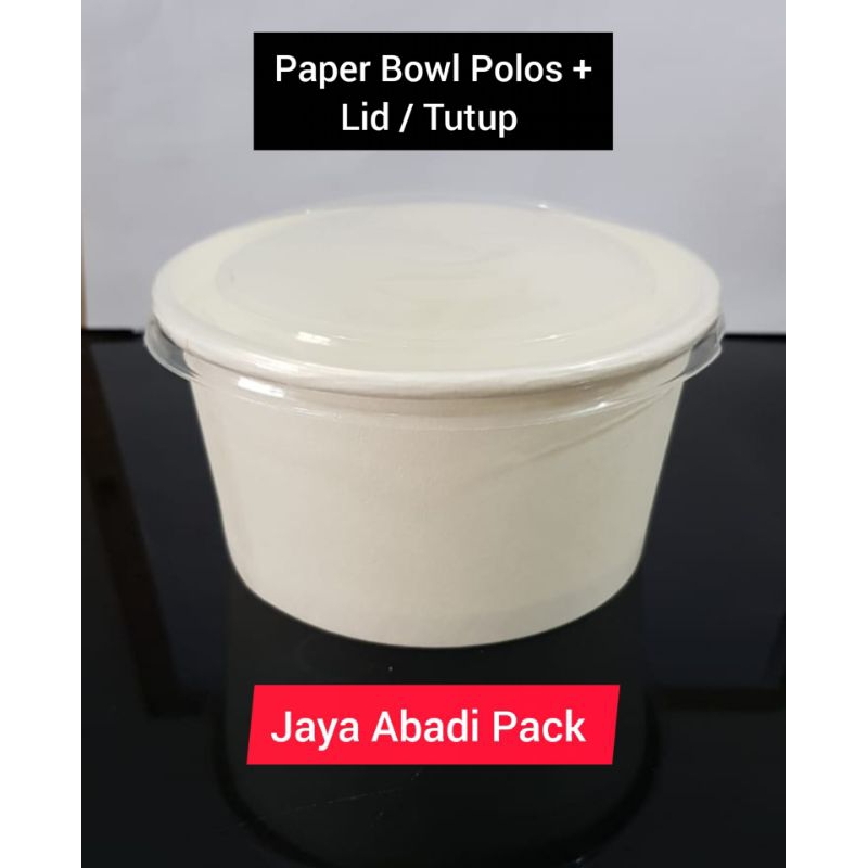 Jual Paper Bowl Polos 22oz 800ml + Lid/Tutup ( isi : 50 pcs ) | Shopee ...