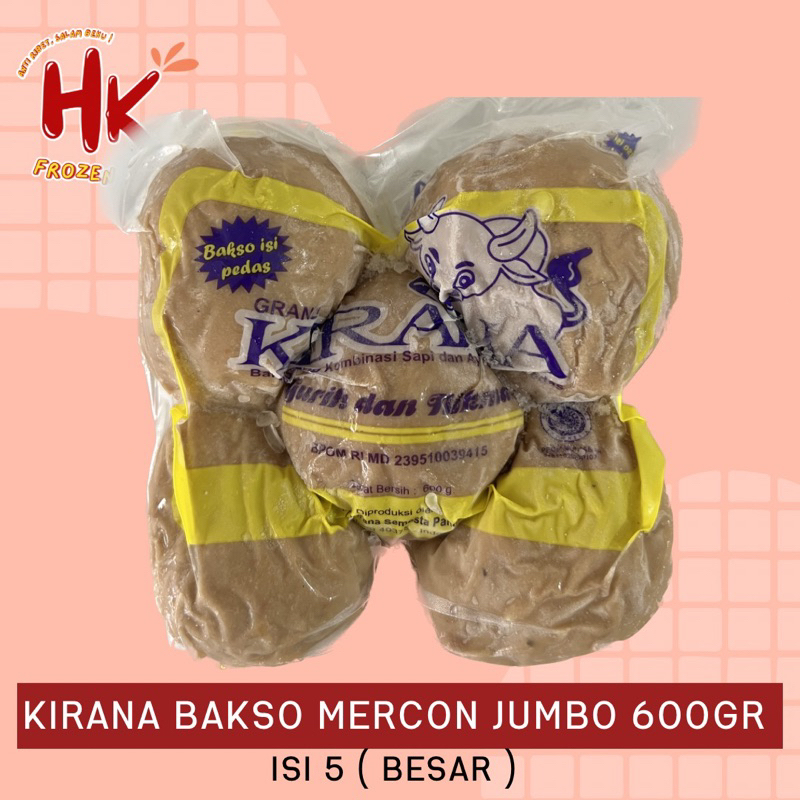 Jual Kirana Bakso Mercon Jumbo 600gr isi 5 pcs & 10 pcs | baso sapi ...