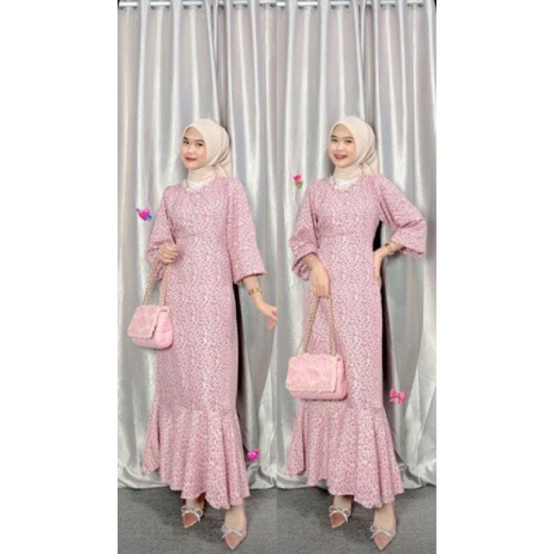 Jual ZALICA MAXY DRESS / DRES MAXY FLORAL MODEL FISHTAIL | Shopee Indonesia