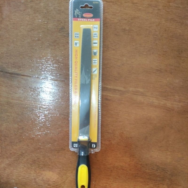 Jual kikir plat pipih ( halus) + gagang bestguard 8in panjang (20cm ...