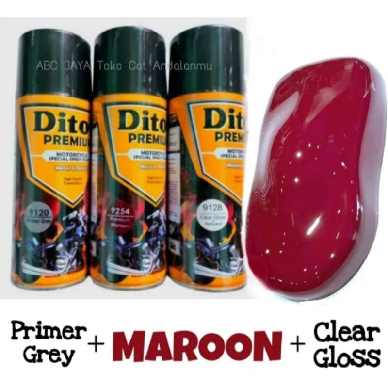 Jual PAKET Cat Pilok Diton Premium 9120 Primer Grey Epoxy + 9254 Maroon ...