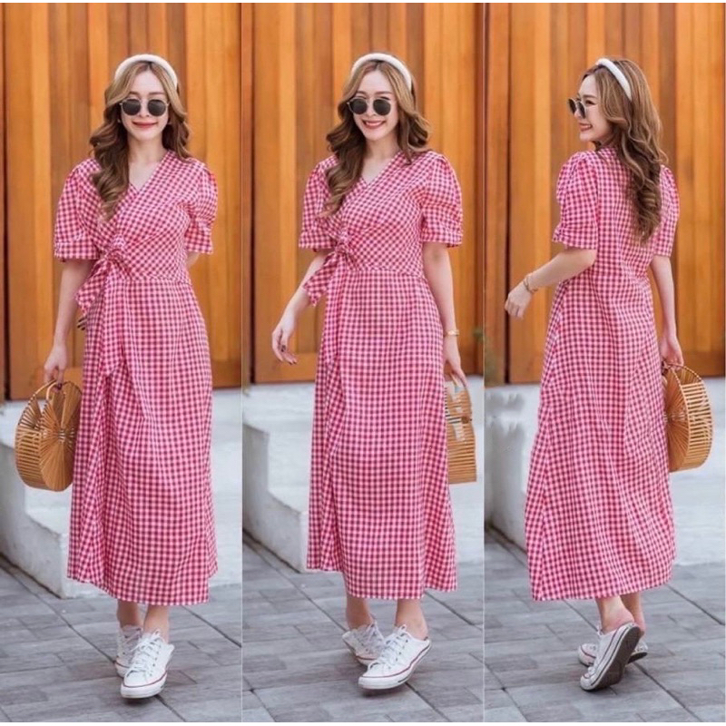 Jual longdress korean / korean dress / maxi dress square / dress wanita ...