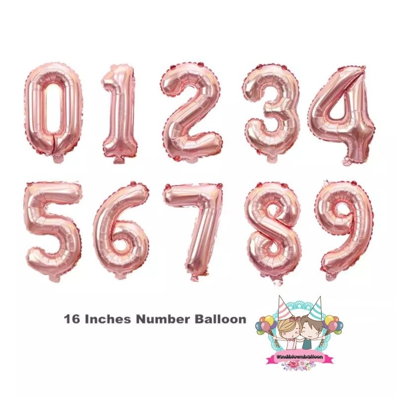 Jual WINDBLOWN BALLOON FOIL NUMBER / BALON ANGKA 40cm | Shopee Indonesia