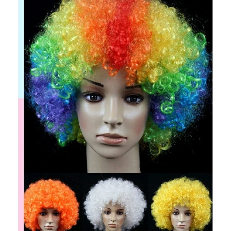 Jual WIG BADUT PUTIH WIG RAINBOW / WIG KRIBO - RP948 | Shopee Indonesia