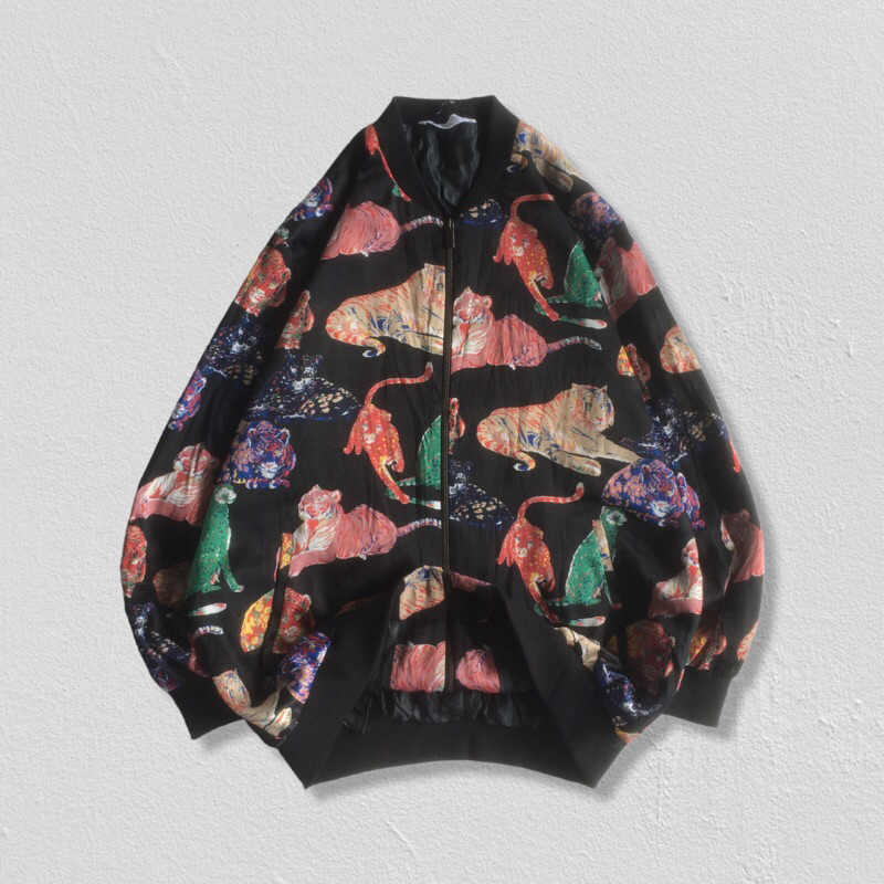 Jual Zara Denim Vintage Full Print Tiger Jacket | Shopee Indonesia