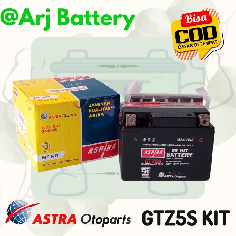 Jual ASPIRA GTZ5S MF KIT Aki Motor MIo Soul GT 125 Vixion Mio J ACCU KERING | Shopee Indonesia