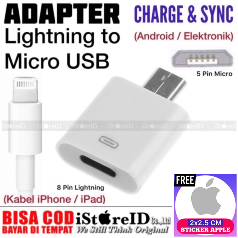 Jual Adapter Lightning (Female) to Micro USB (Male) Pengganti Kabel ...