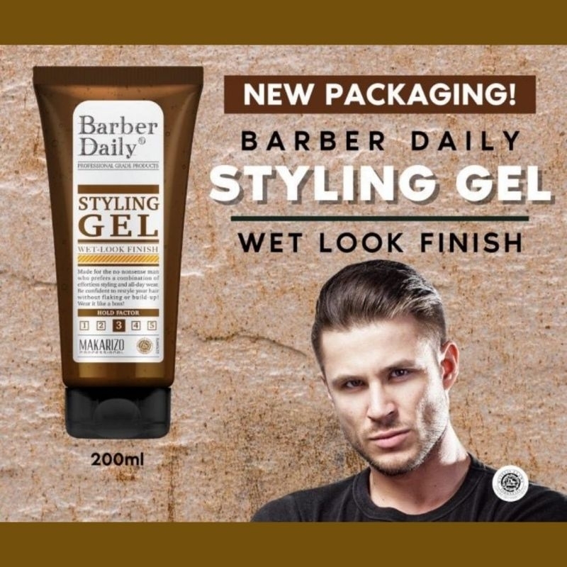 Jual MAKARIZO Barber Daily STYLING GEL Wet Look Finish 200mL | Shopee ...