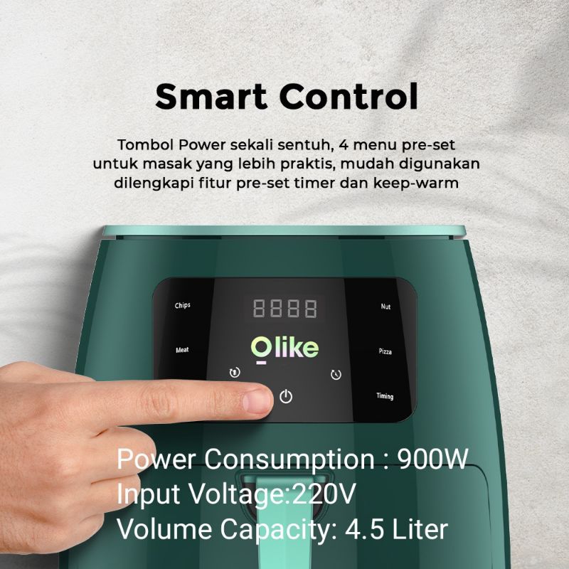 Jual Air Fryer 4.5 Liter 800Watt OLIKE AF-1 Airfryer Mesin Penggorengan Tanpa Minyak Anti ...