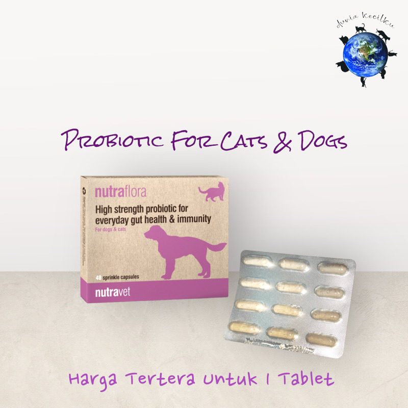 Jual Nutraflora Digestive Probiotic Suplemen Pencernaan Kucing Anjing Anti Diare / Gastro (1 ...