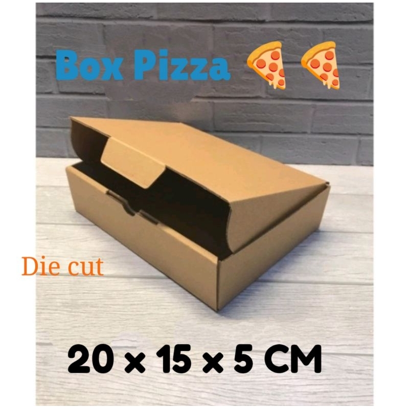 Jual Box pizza ukuran 20 x 15 x 5 cm single wall polos | Shopee Indonesia