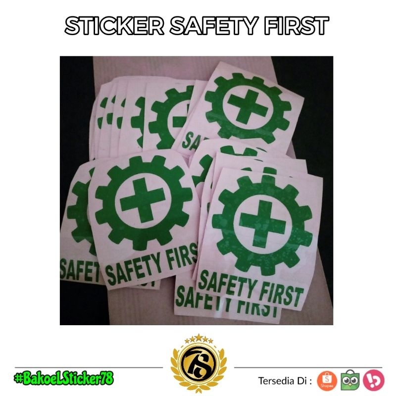 Jual STICKER SAFETY FIRST K3 CUTTING STIKER HELM PROYEK # ...